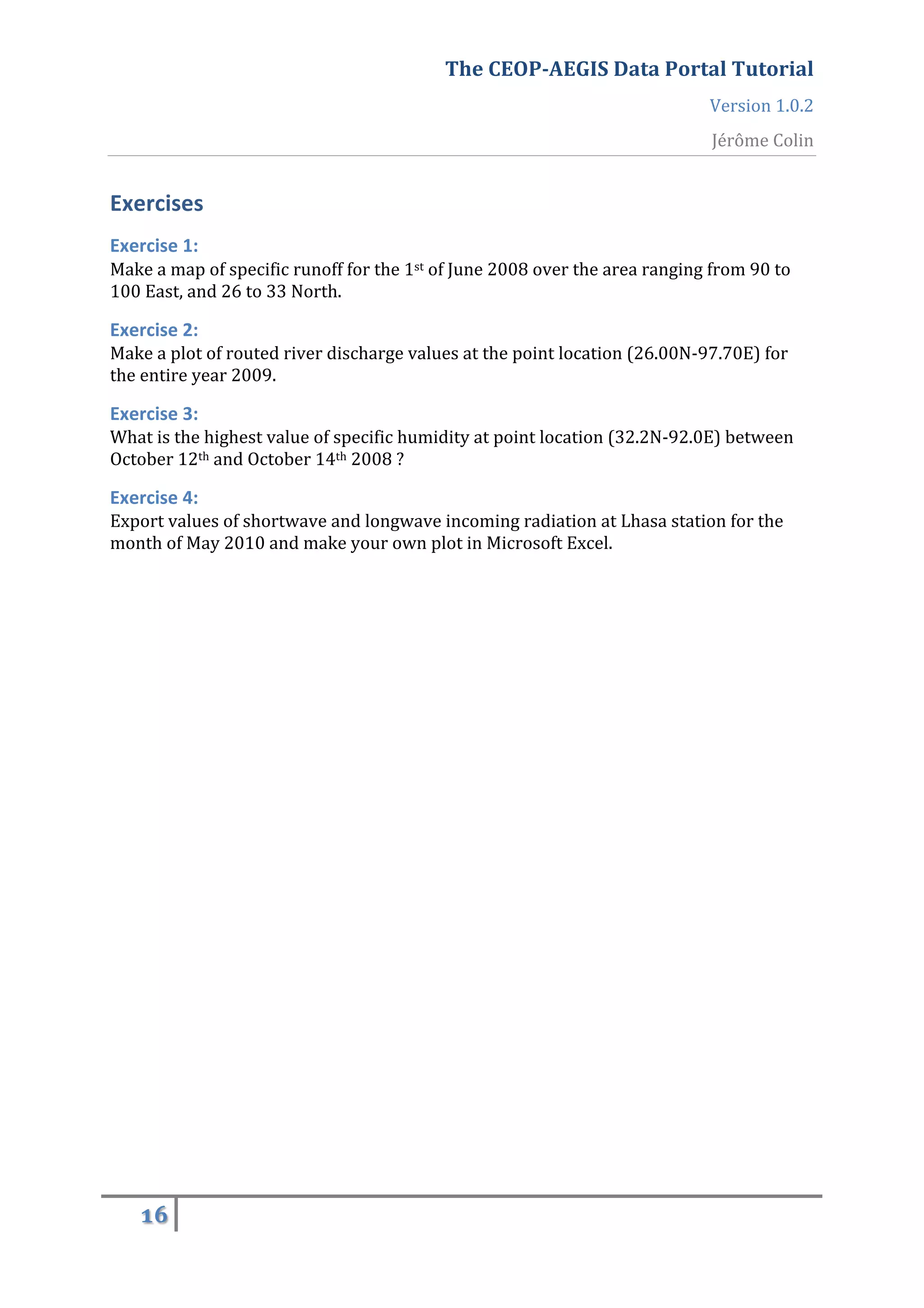 CEOP-AEGIS Data Portal Tutorial | PDF | Internet for Beginners | Internet