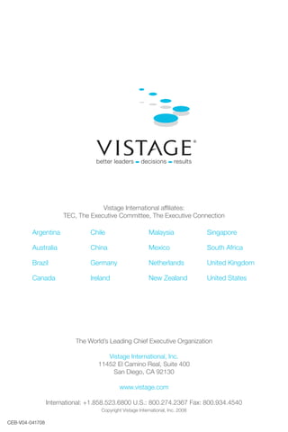 Vistage CEO Brochure | PDF