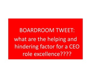 CEO ROLE EXCELLENCE | PPT