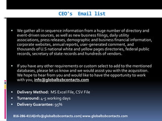 Ceo's email and mailing list worldwide | PPT