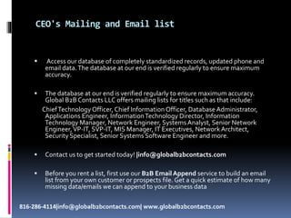 Ceo's email and mailing list worldwide | PPT