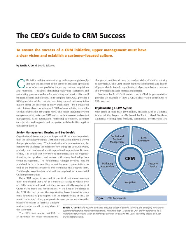 CeOs Guide To Crm Success | PDF