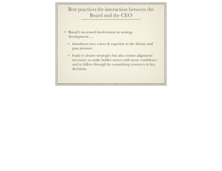 Ceo - Board Relationship in Strategy Process. | PPTX