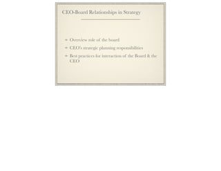 Ceo - Board Relationship in Strategy Process. | PPT