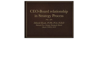 Ceo - Board Relationship in Strategy Process. | PPT