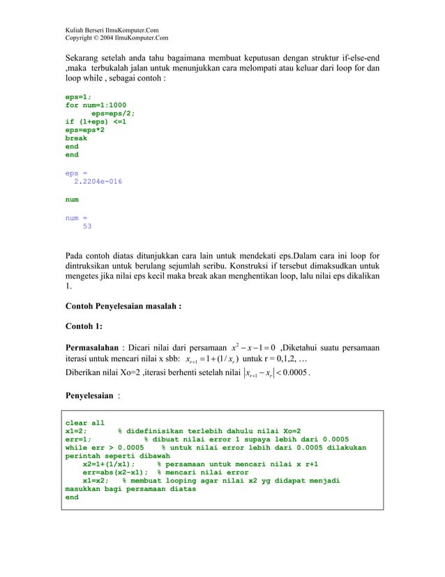 Cepat mahir dengan matlab | PDF
