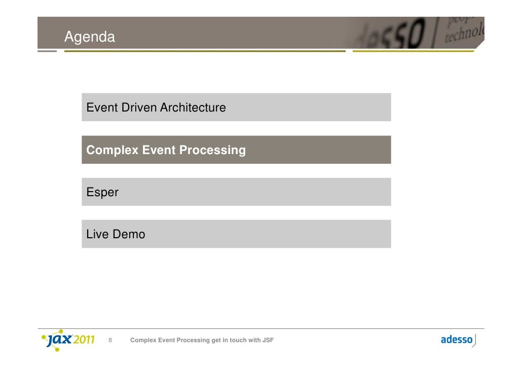 Complex Event Processing (CEP) gets in touch with JSF Complex Event Processing (CEP) gets in touch with JSF