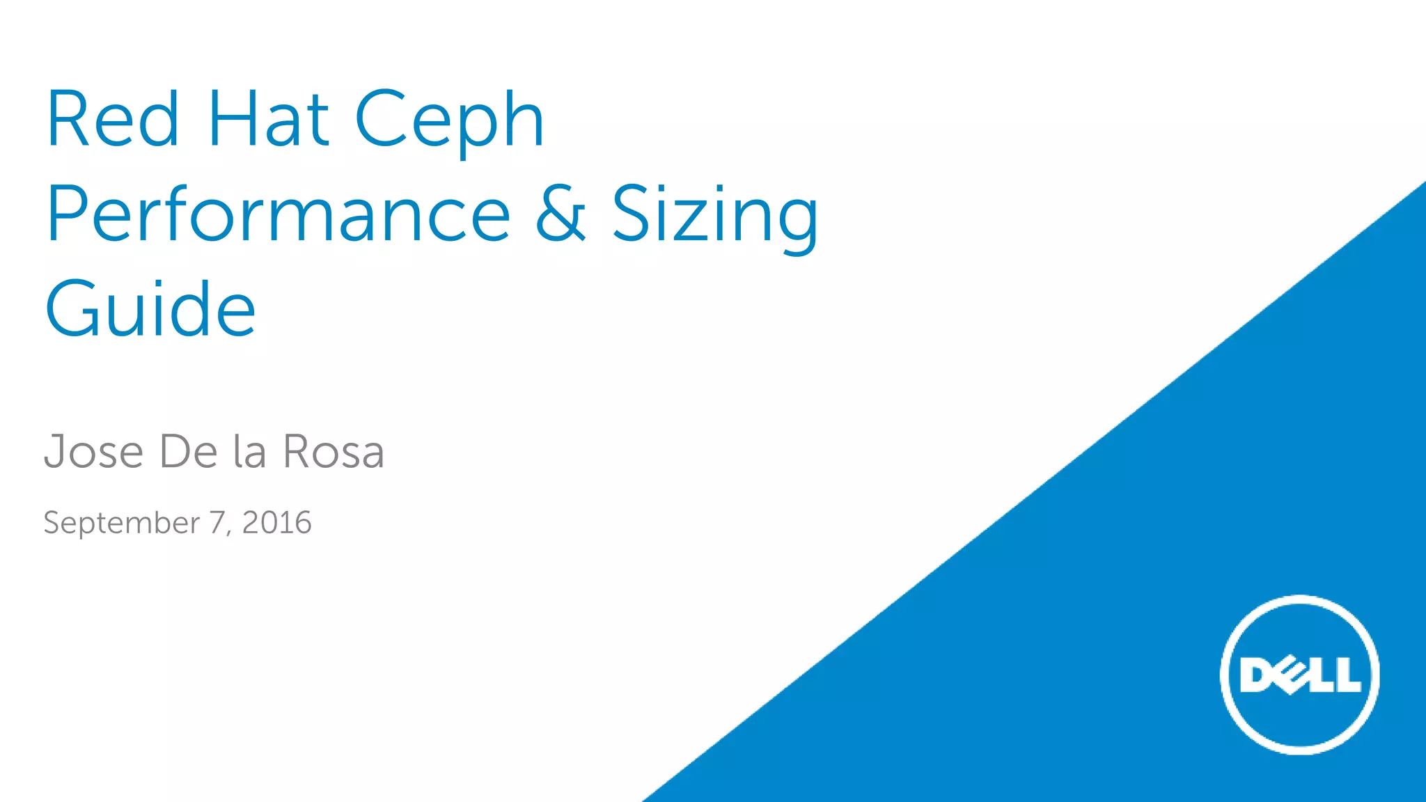 Ceph Performance and Sizing Guide | PPTX