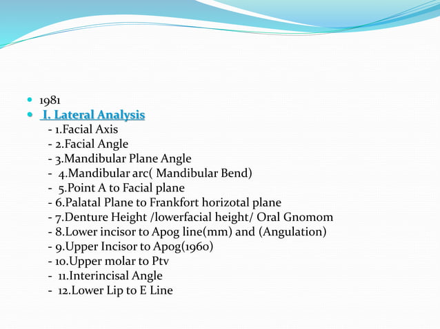 Orthodontic Cephalometric analysis | PPTX