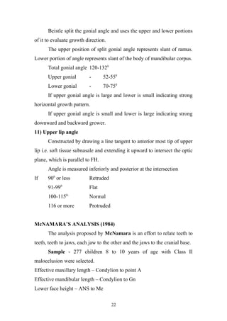 Cephalometrics as a diagnostic aid | DOC