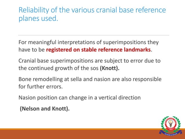 CEPHALOMETRIC SUPERIMPOSITION.ppt | Dental Health | Diseases and Conditions