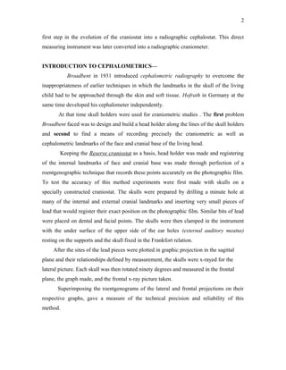 Cephalometrics & x ray generation principles | DOC