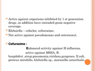 different types of cephalosporins and it's uses | PPTX