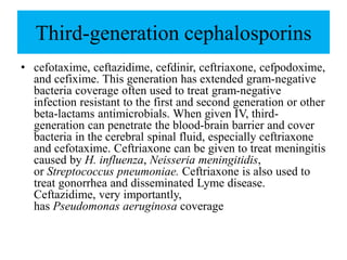 Cephalosphorins monobectams carpebnems and glycopeptides | PPTX