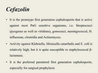 Cephalosporins Pharmacology | PPTX