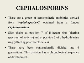 Cephalosporins Pharmacology | PPTX