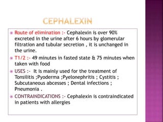 CEPHALOSPORIN ANTIBIOTICS (1).pptx part 1 for pharmacy students 6th sem ...