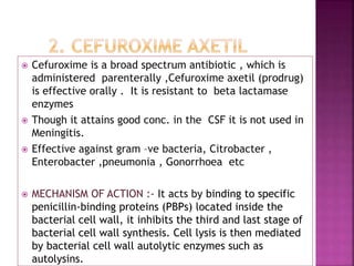 CEPHALOSPORIN ANTIBIOTICS (1).pptx part 1 for pharmacy students 6th sem ...