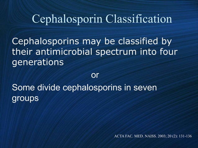 antibiotics - cephalosporin classification.ppt