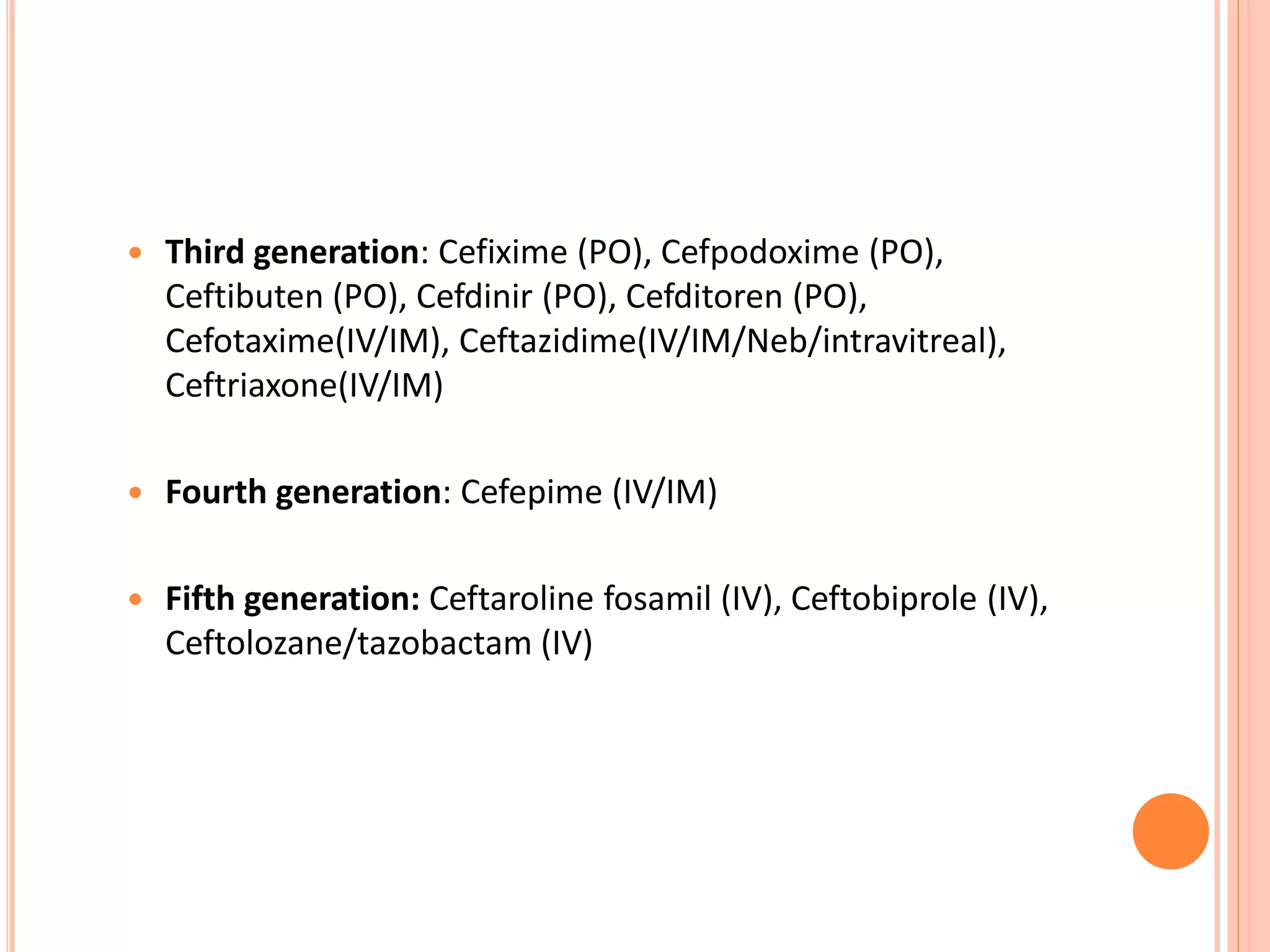 Cephalosporins - Pharmacology | PPTX