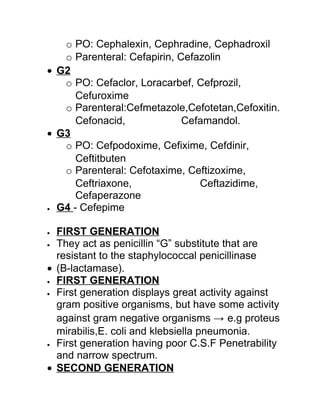Cephalosporins | DOC | Infectious Diseases | Diseases and Conditions
