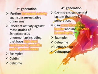 Cephalosporins | PPTX