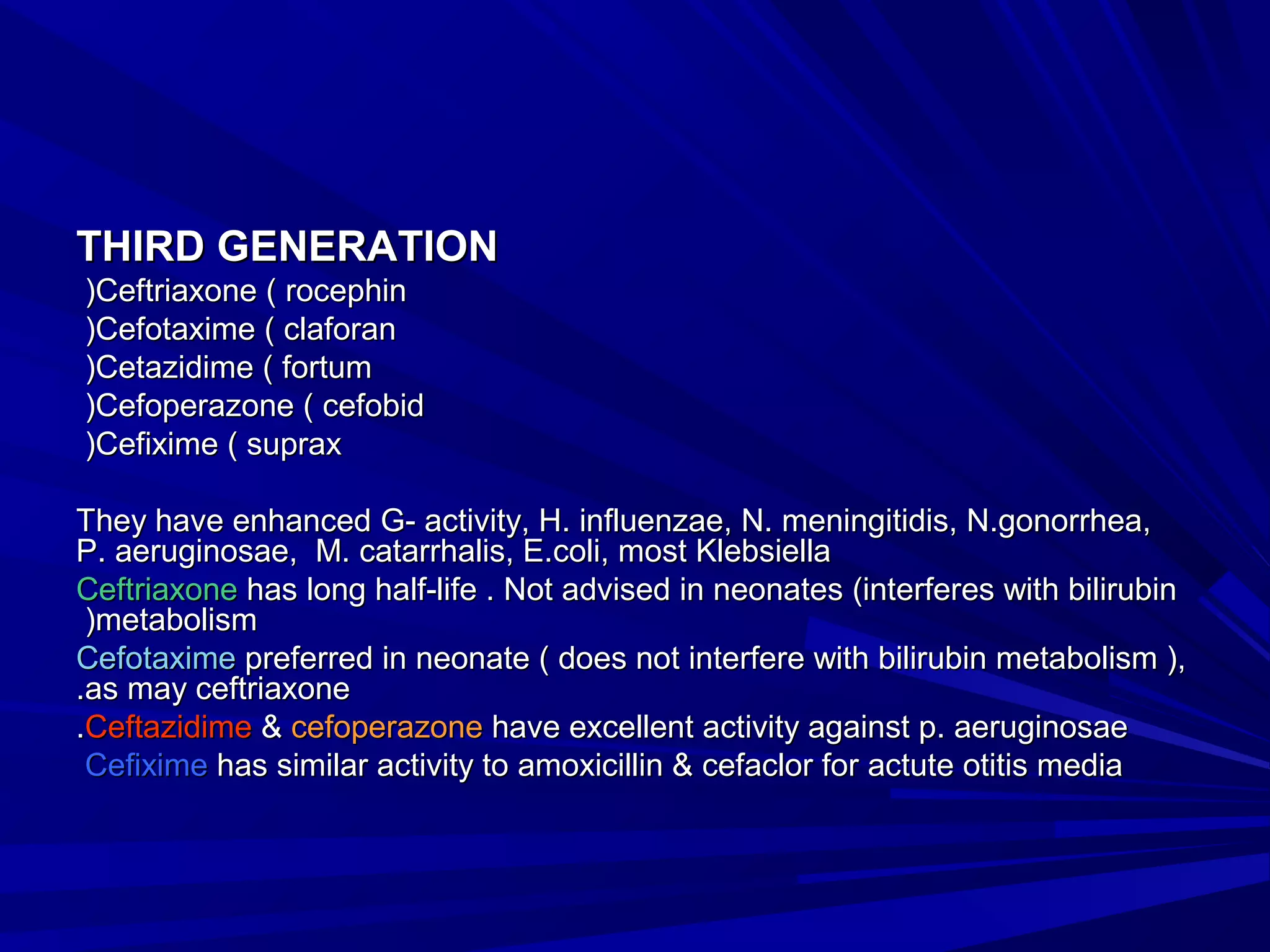 Cephalosporins | PPT | Infectious Diseases | Diseases and Conditions