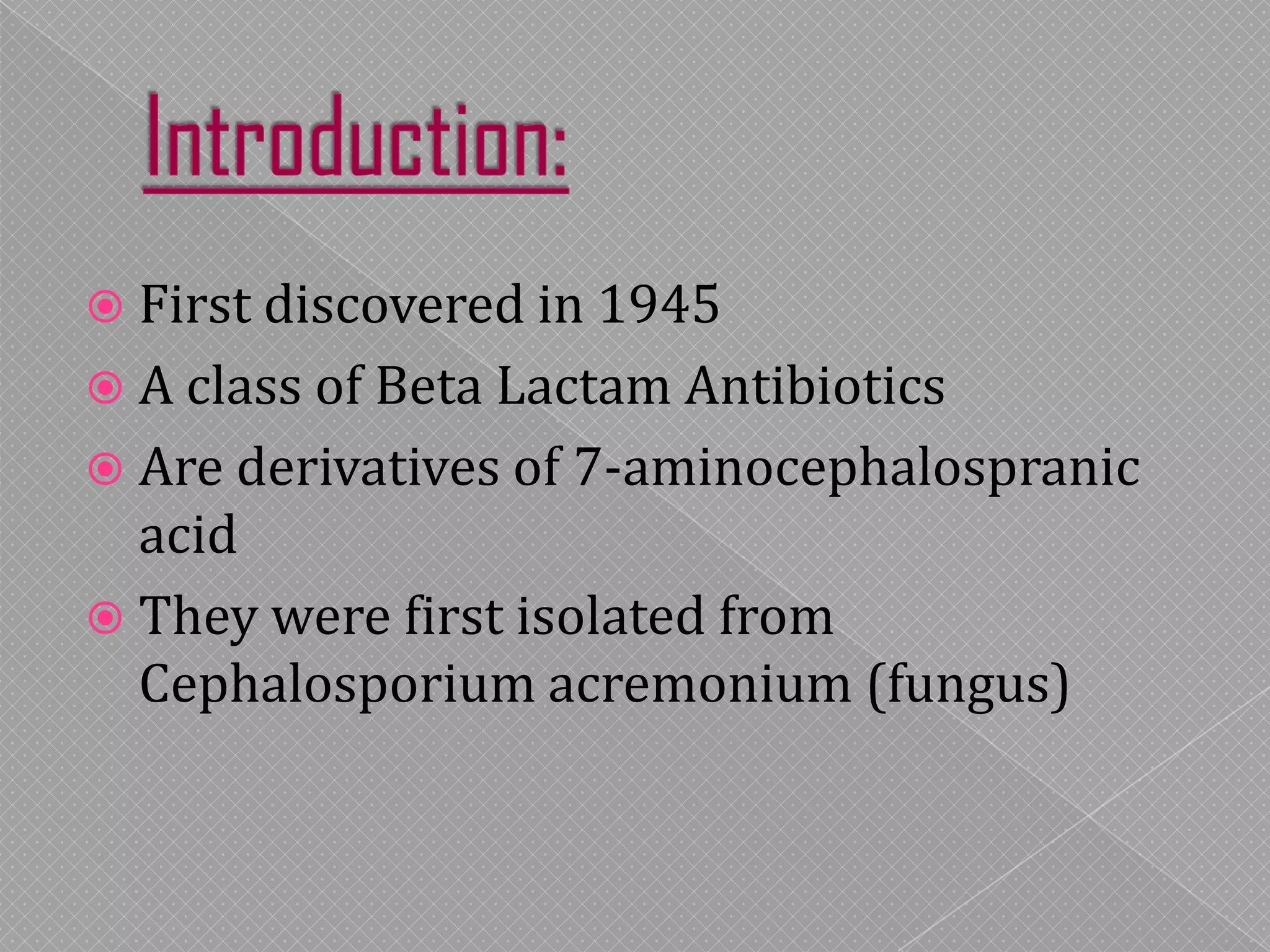 Cephalosporins - (First Generation) | PPTX