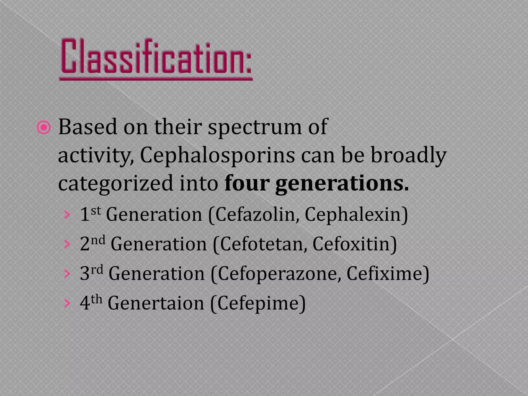 Cephalosporins - (First Generation)