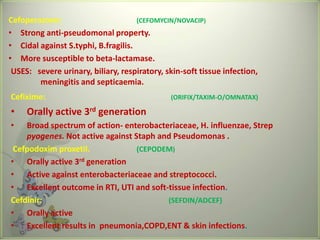 Cephalosporins antibiotics | PPTX