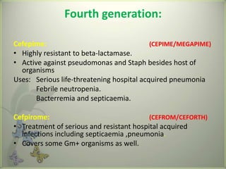 Cephalosporins antibiotics | PPTX