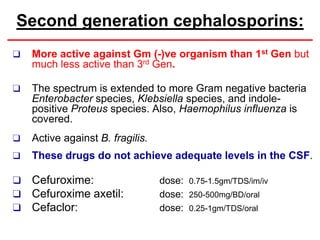 Cephalosporins | PPTX | Infectious Diseases | Diseases and Conditions
