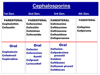 Cephalosporins | PPTX | Infectious Diseases | Diseases and Conditions