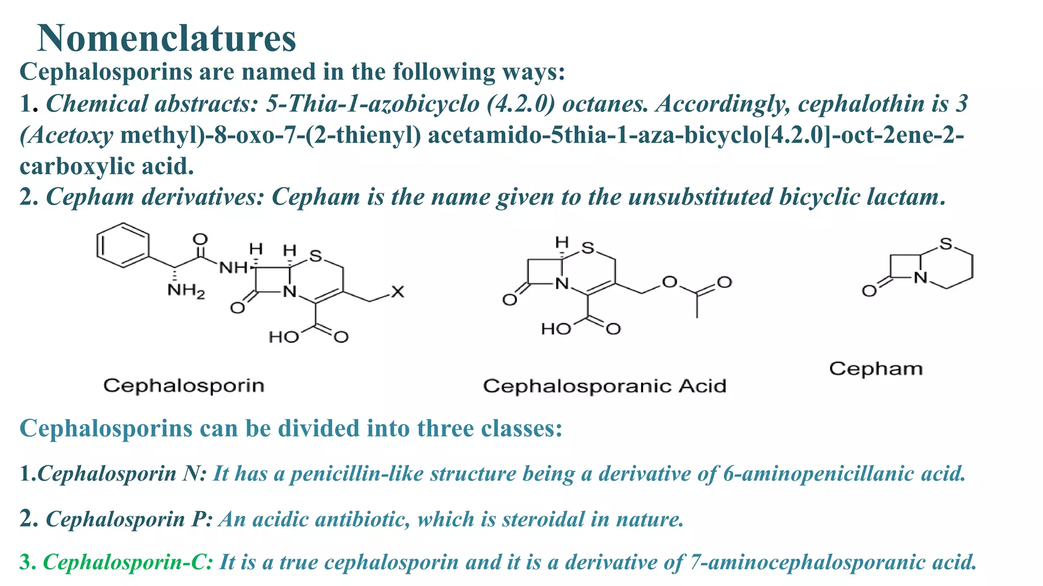 cephalosporins β-lactam antibiotics | PDF