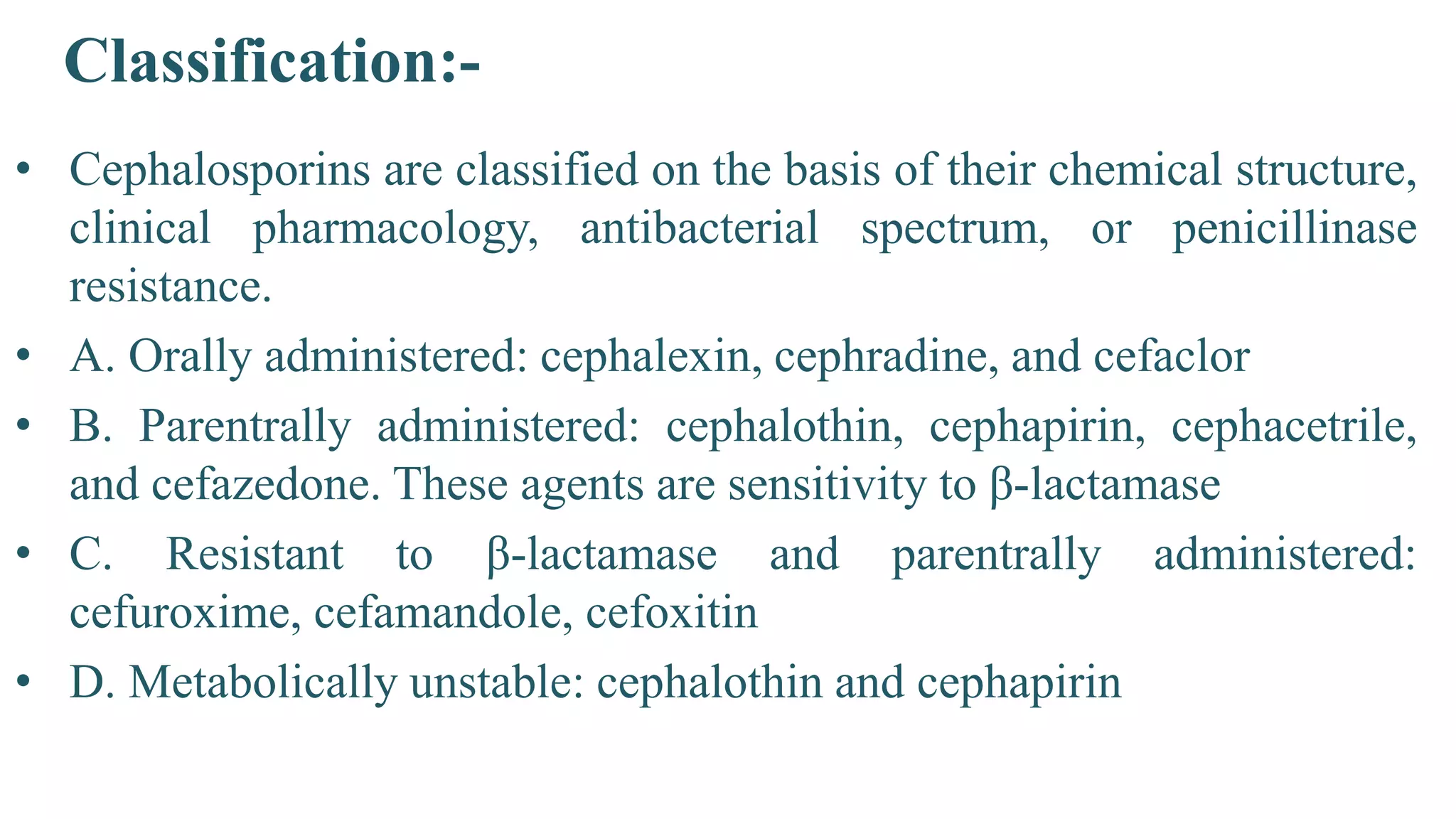 cephalosporins β-lactam antibiotics | PDF
