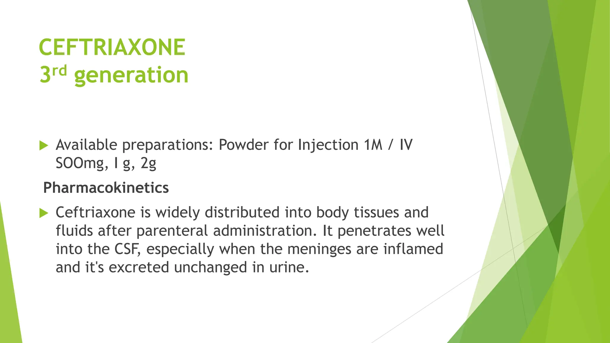 Cephalosporins pharmacology presentation | PPTX