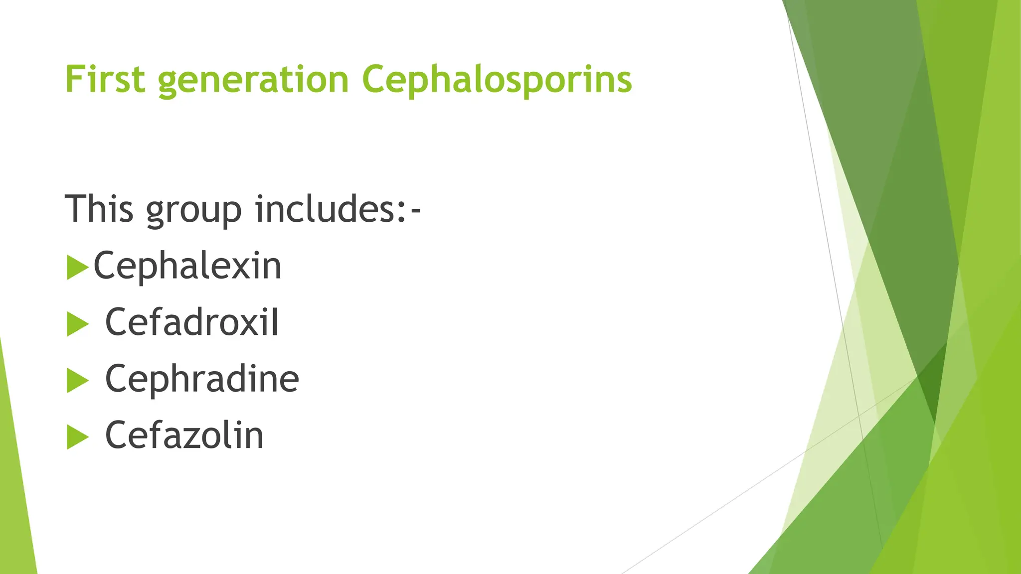 Cephalosporins pharmacology presentation | PPTX