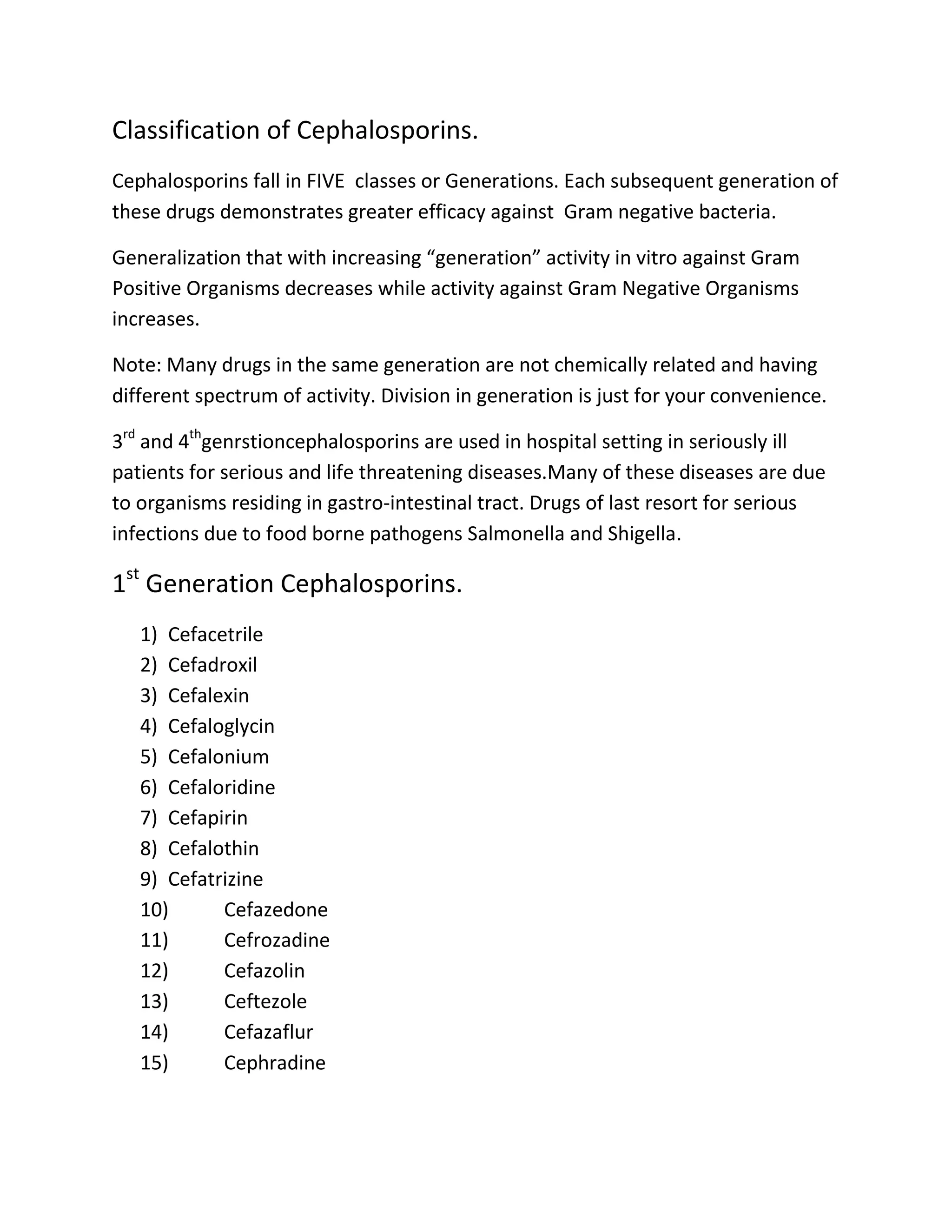 Cephalosporins by Sher Alam khan Mohmand | DOCX