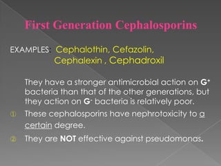 Cephalosporins | PPTX | Infectious Diseases | Diseases and Conditions
