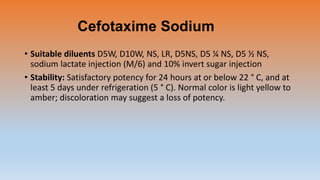 Cephalosporins stability and suitable diluents | PPT