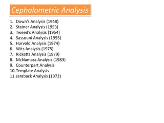 Cephalometric analysis | PPTX