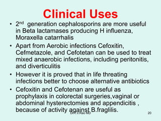Cephalosporins teaching basics by Dr.T.V.Rao MD | PPTX