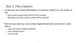 Cephfs jewel mds performance benchmark | PPT
