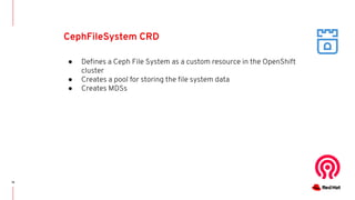 Ceph storage for ocp deploying and managing ceph on top of open shift container platform using ...