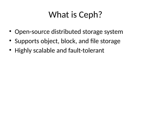 Comparative overview between ceph and rook-ceph | PPT