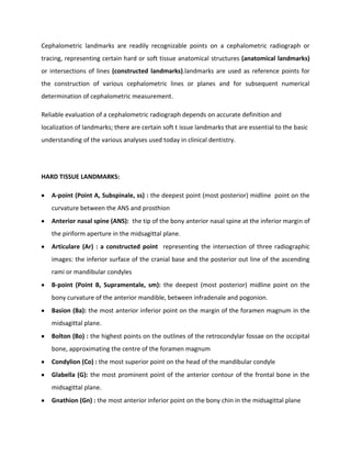 Cephalometrics | DOCX