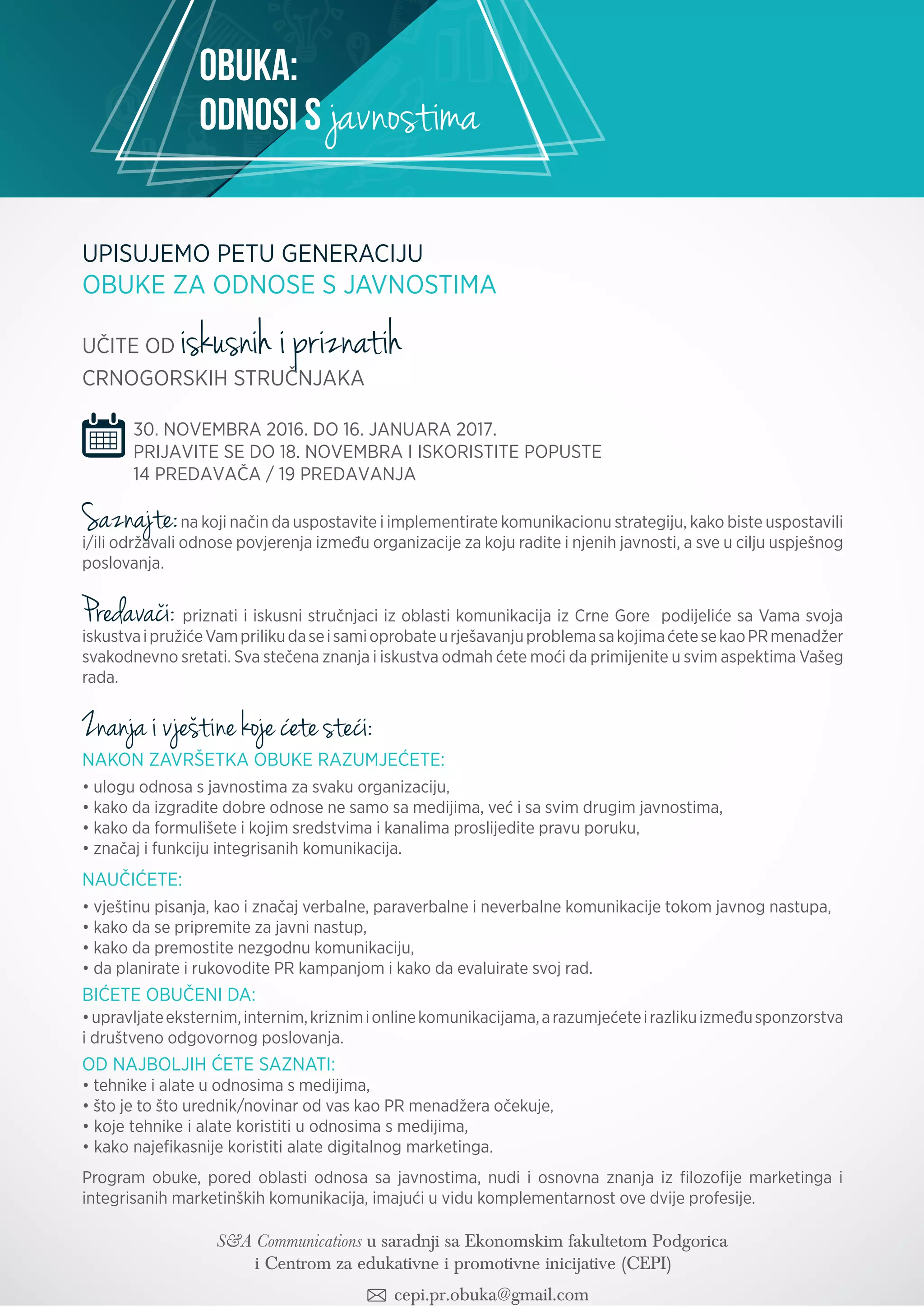 PETA generacija CEPI PR obuke | PDF