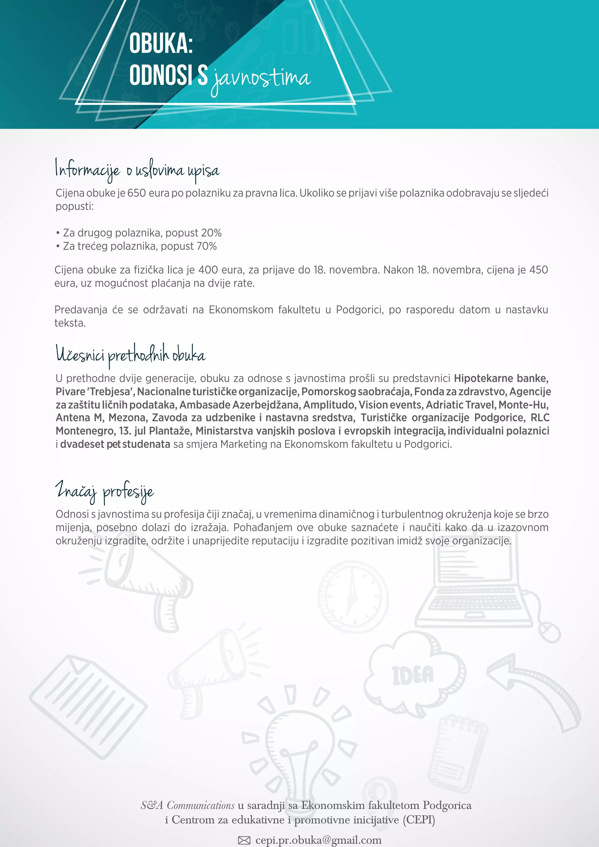 PETA generacija CEPI PR obuke | PDF