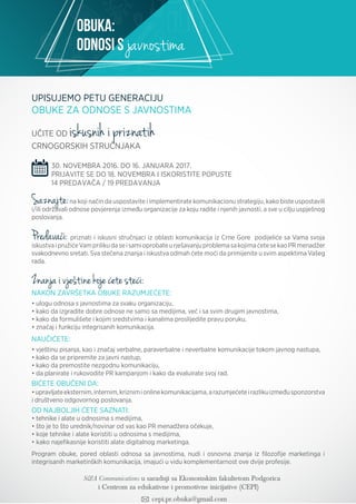 PETA generacija CEPI PR obuke | PDF