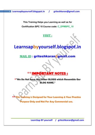 C_EPMBPC_10 BPC 10 Certification | PDF